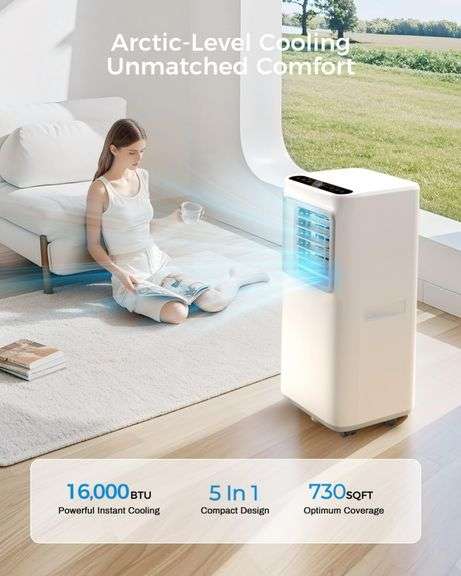 Portable Air Conditioners 16,000 Btu AC Unit 5 in 1 Wifi Smart Air ...