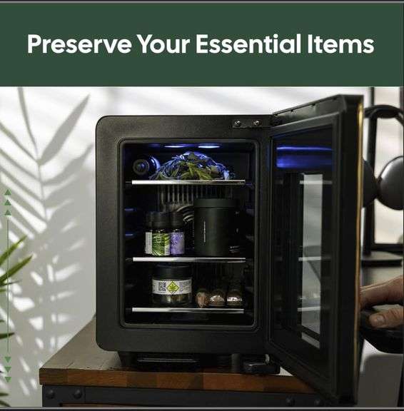 Essential Cooler Compact Portable Mini Fridge with Temp & Humidity ...