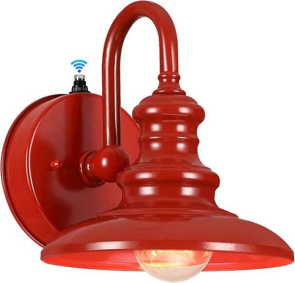 LONEDRUID Dusk to Dawn Sensor Outdoor Gooseneck Barn Light Fixtures Red ...