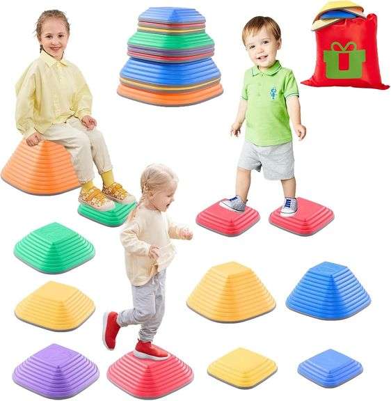 12PCS Balance Stepping Stones for Kids Jumping Steps Stones Toddlers ...