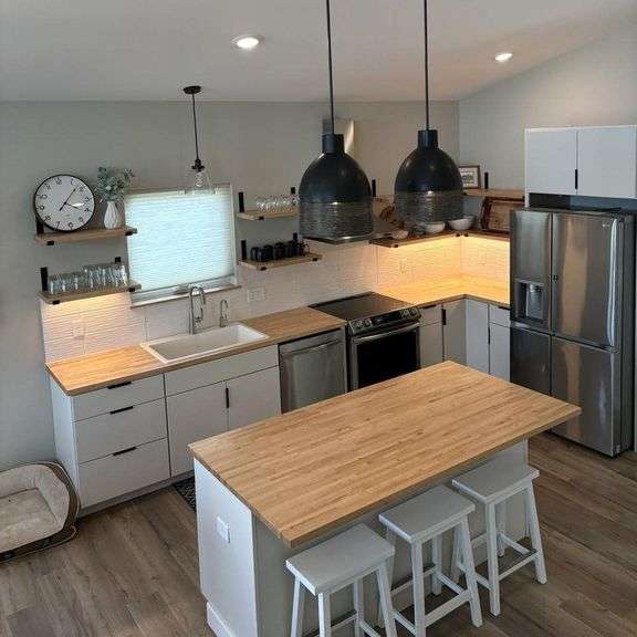 5 ft. L x 30 in. D Unfinished Maple Solid Wood Butcher Block Desktop ...