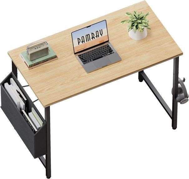 Pamray 32 Inch Computer Desk for Small Spaces with Storage Bag, Home ...