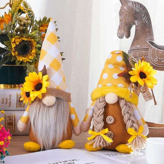 2PCS Sunflower Gnomes Plush Decorations, Summer Gnomes, Spring Gnomes ...