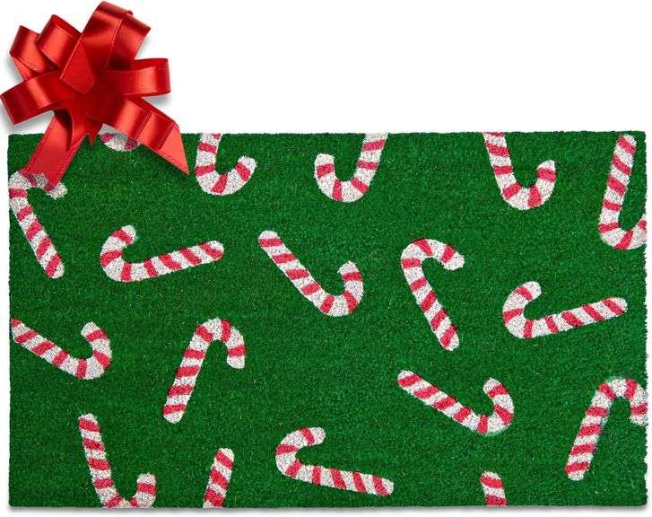 Candy Cane Door Mat 30x17 Inch, Candy Cane Doormat, Candy Cane ...