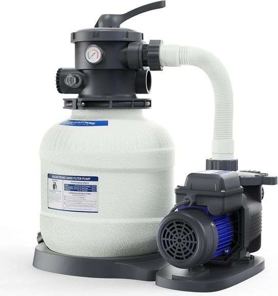 AQUASTRONG Sand Filter Pump for Above Ground Pool with Timer, 2/3 HP ...
