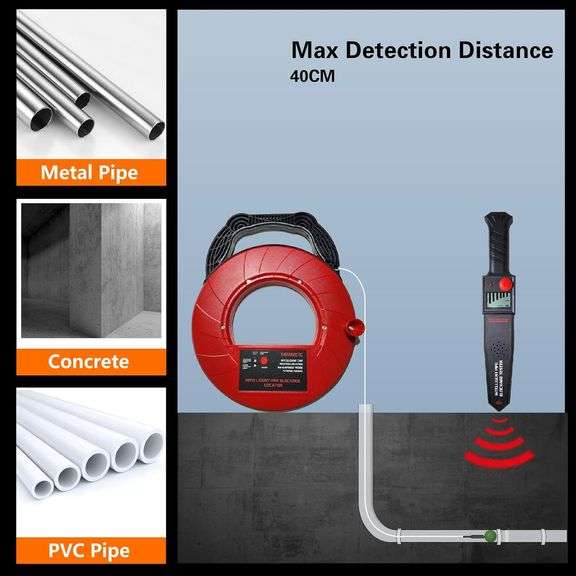 Pipe Locators, Water Pipe Blockage Detector for PVC/Plastic Underground ...