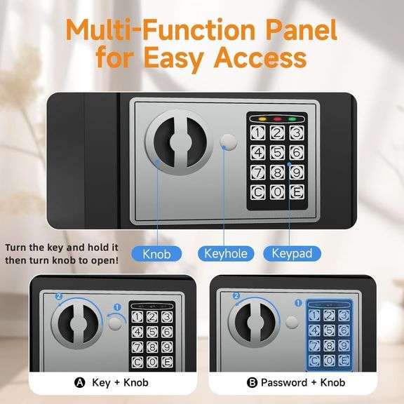 PATRON Small Safe Box for Money with Code and Keys Solid Mini Safe for ...