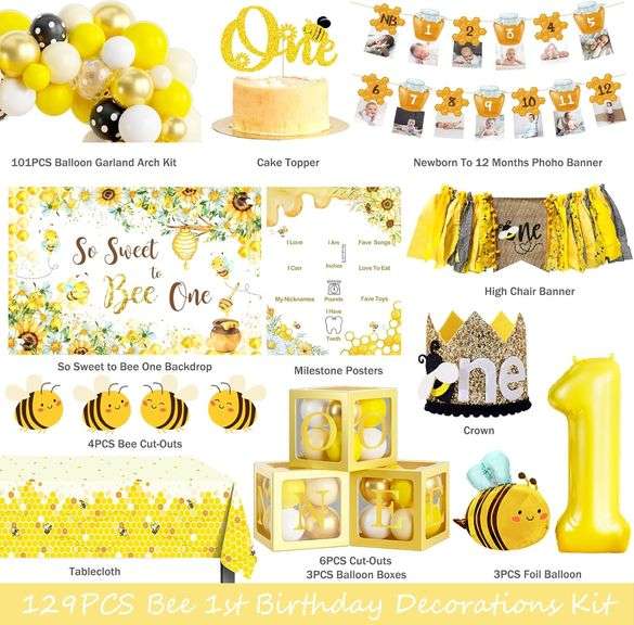 Party Inspo Bee 1st Birthday Decorations, Birthday Party Decorations ...