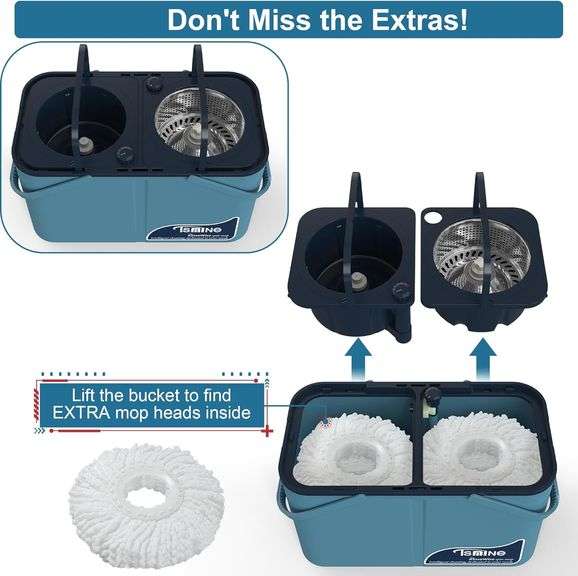 RinseWise Spin Mop and Bucket Separate Clean and DirtyWater, Mop and ...