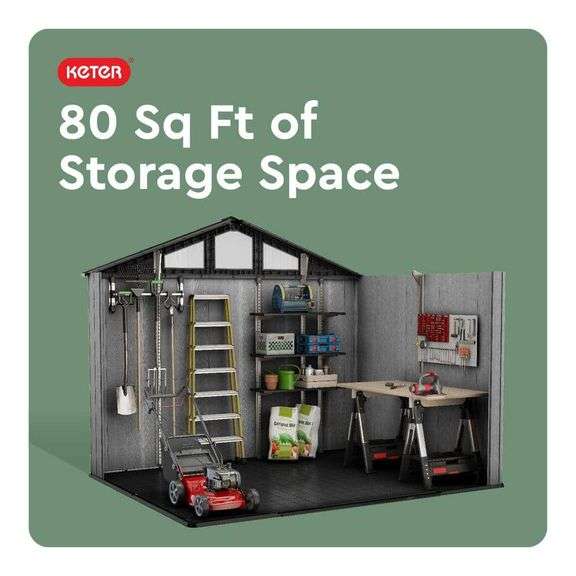 Stronghold 2.0 10 ft. W x 8 ft. D Durable Resin Plastic Storage Shed ...