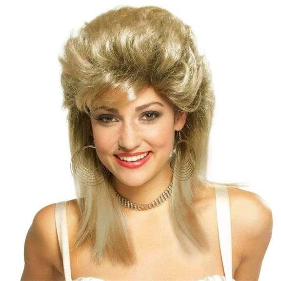 Swiking Blonde Mullet Wigs for Women 80s Costume Wig Curly Soft Heat Resistant Shoulder Length ...