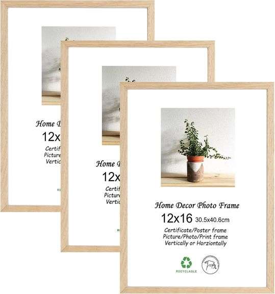 LYYYXGYP 12x16 Oak Wood Picture Frame 3 Pack Wooden Photo Frame Natural ...