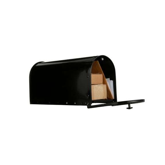 Gibraltar Mailboxes Post Mount Black Metal Large Mailbox - Matthews ...