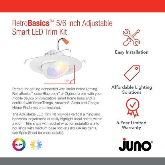 RB Adjustable 6 in. Smart Tunable CCT/Color Changing Integrated LED ...