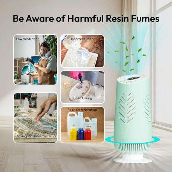 Resiners Purair Air Purifier for Epoxy Resin, Resin Air Purifier with ...