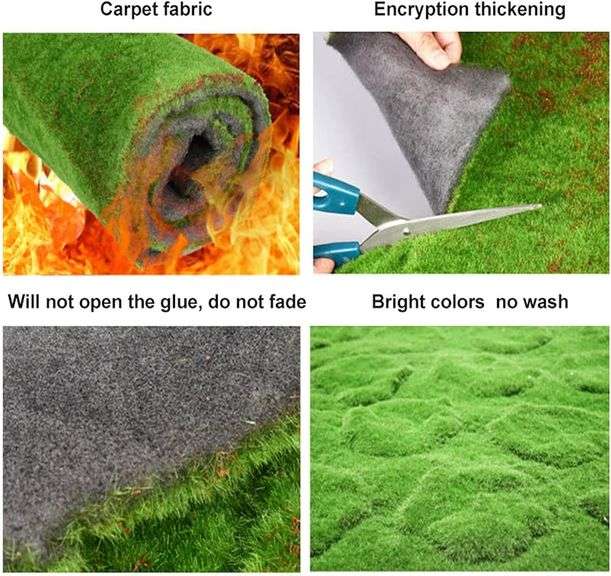 YIQIFLY Simulation Artificial Moss Mat Fake Grass Rug DIY Synthetic ...