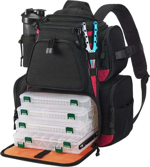 Piscifun Fishing Tackle Bags with 4 Tackle Boxes, Ultra-Large Fishing ...