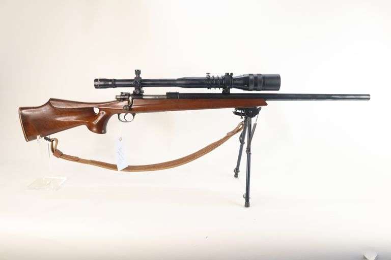 Custom 220 Swift rifle with Bull Barrel, Thumbhole Stock & Mauser ...