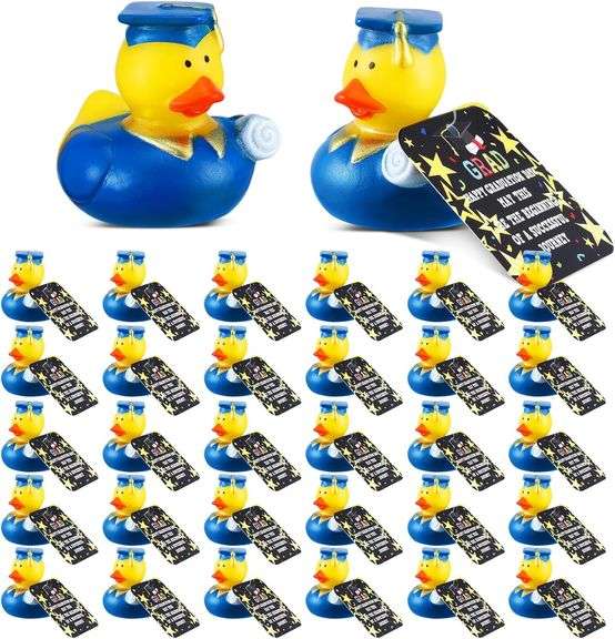 30 Pcs Graduation Rubber Ducks with Party Cards Mini Ducky Favors ...