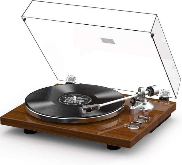 Vinyl Record Player Belt Drive Turntable with Wireless Output ...