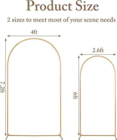 Metal Arch Backdrop Stand and Cover Set, 7.2FT, 6FT Party Backdrop ...
