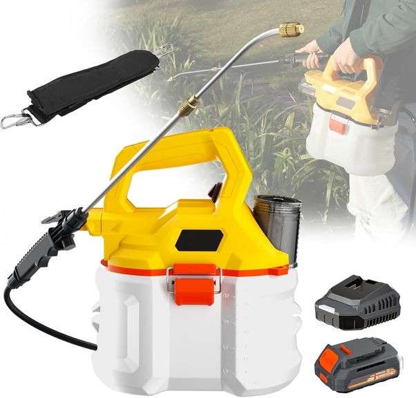 1 Gallon Lawn Sprayer Compatible with Dewalt 20v Battery, 40 PSI ...