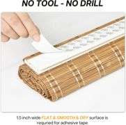 LazBlinds No Tools No Drill Bamboo Roller Shades, Cordless Bamboo ...