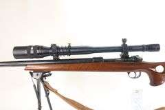 Custom 220 Swift rifle with Bull Barrel, Thumbhole Stock & Mauser ...