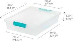IRIS USA 5.7 L (6 US Qt) Large Clip Box, 4 Pack, Clear Plastic Storage ...