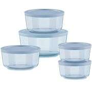 Pyrex Simply Store Tinted 10-Piece Round Glass Storage Set with 2c/4c ...