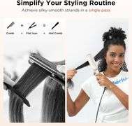 Prizm Hair Straightener Brush, 20s Fast Heating, Negative Ions Hair ...