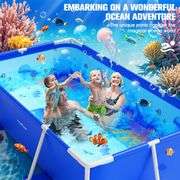 Above Ground Pool, 2025 Upgraded Frame Deep Swimming Pool, Rectangle ...