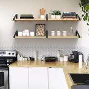 Solid Wood Butcher Block Shelf 48 in. W x 12 in. D x 1.5 in. H ...