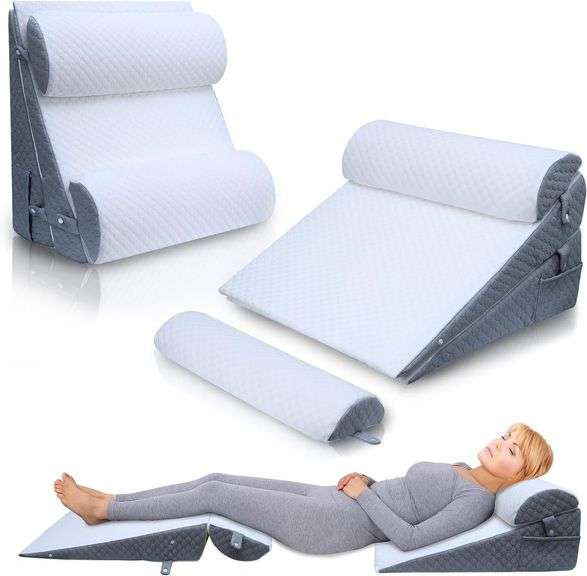WDBBYL 4PCS Adjustable Bed Wedge Pillow Sleeping Support Set for ...