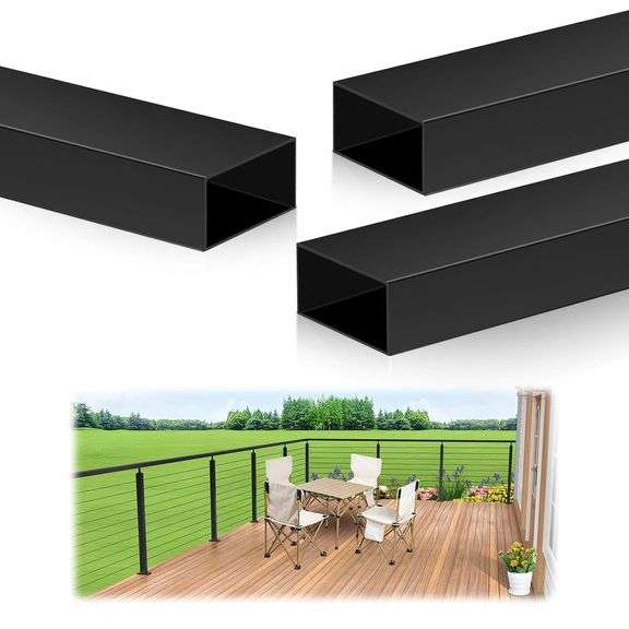 6' T304 Stainless Steel Handrail, 3 Pack Matte Black Handrail Cuttable ...