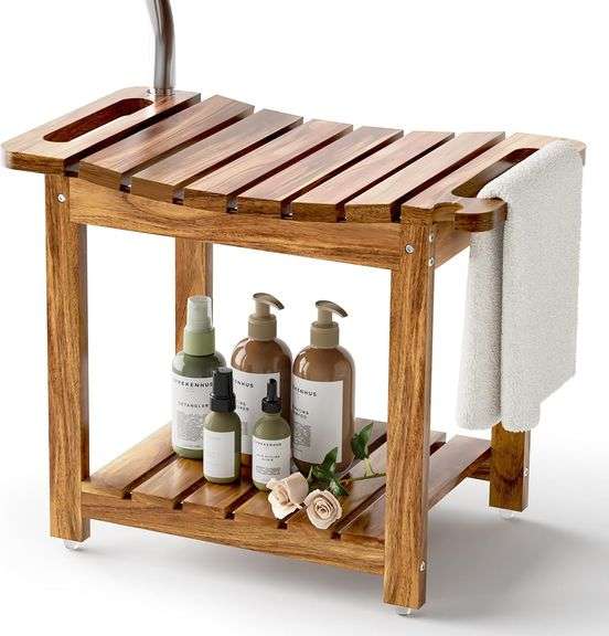 Boulphia Shower Benches for Inside Shower to Sit on, Acacia Wood ...
