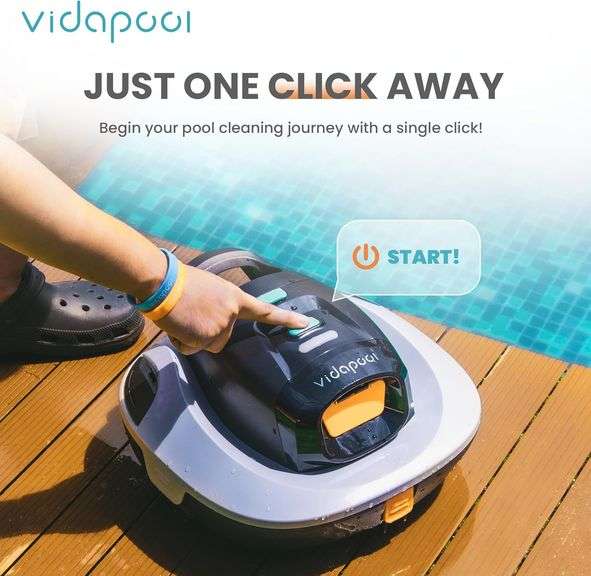 Vidapool Orca Cordless Robotic Pool Vacuum Cleaner,Portable Auto ...