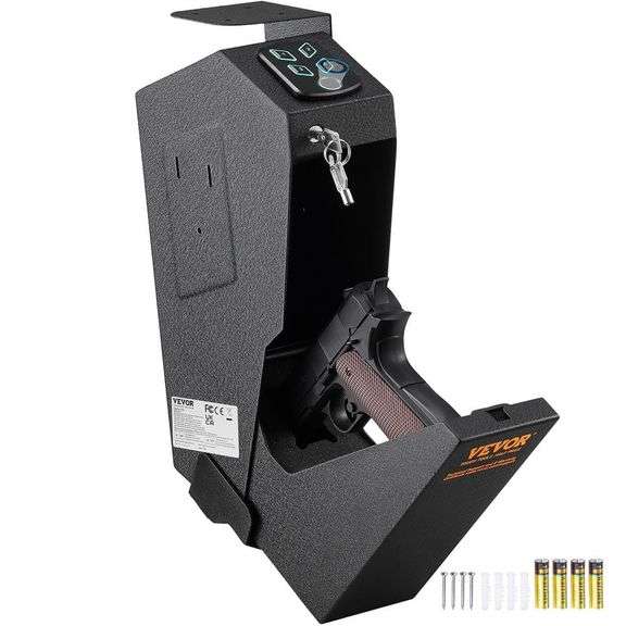 Mounted-Gun Safe for 1 Gun Biometric Gun Safe with 3 Quick Access Ways ...