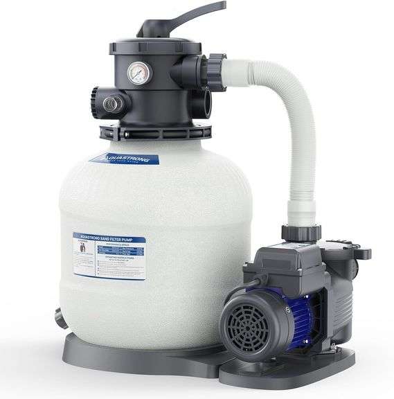 AQUASTRONG 14in Sand Filter Pump for Above Ground Pool with Timer, 2/3 HP Pool Pumps Above ...