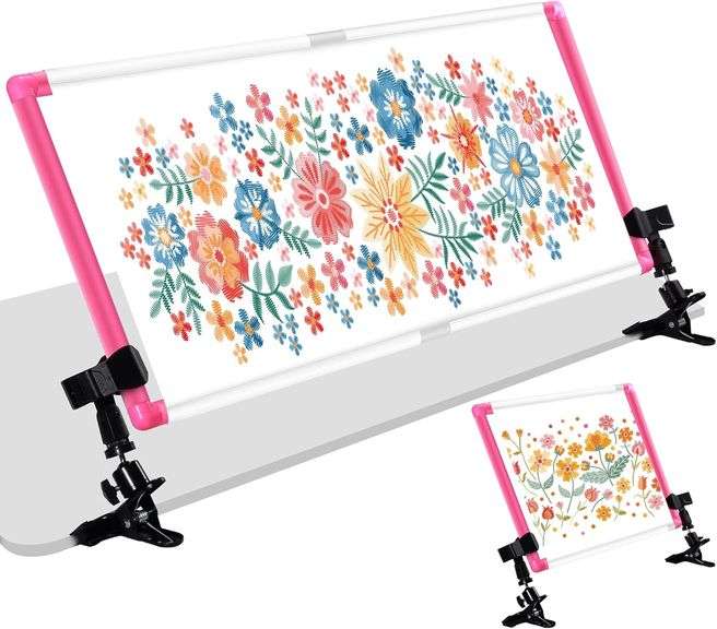 XEmbro Large Embroidery Scroll Frame, Adjustable Cross Stitch Scroll ...