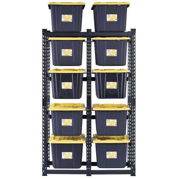 5-Tier Tote Steel Storage Rack (50 in. W x 24 in. D x 78 in. H ...