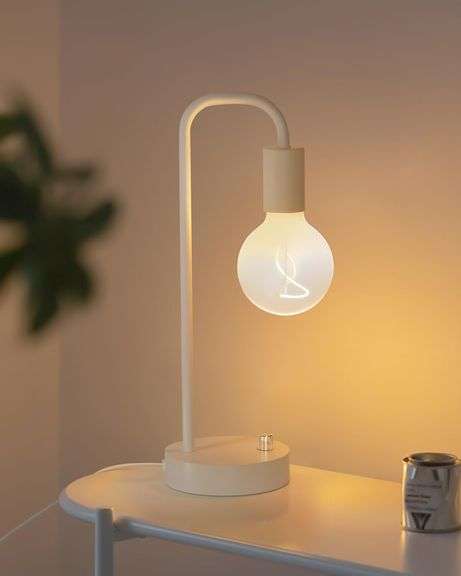 Industrial Small Table Lamp for Bedroom, Fully Dimmable Modern Beside Lamps with 2700K Warm ...