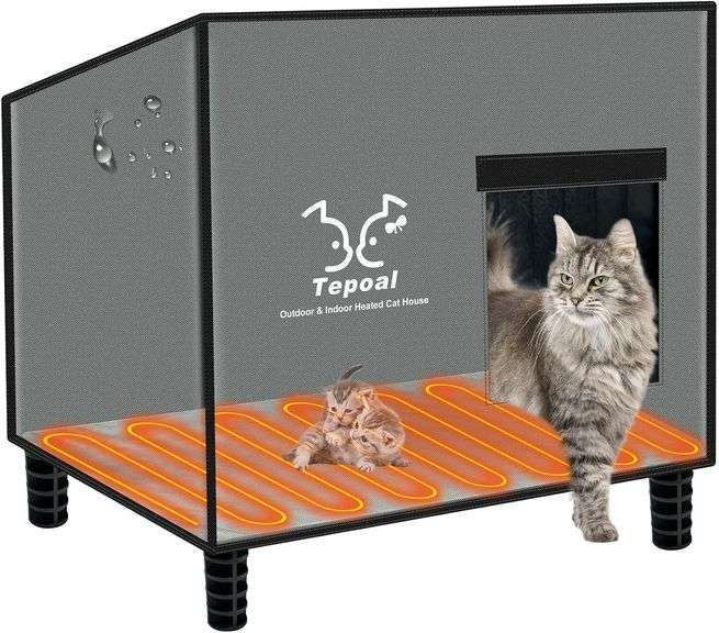 Large Indestructible Heated Cat House For Outside Extremely Waterproof