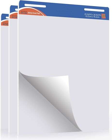 TFTAFAN Large Sticky Easel Pads 25 x 30 Inches Flip Chart Easel Pads ...