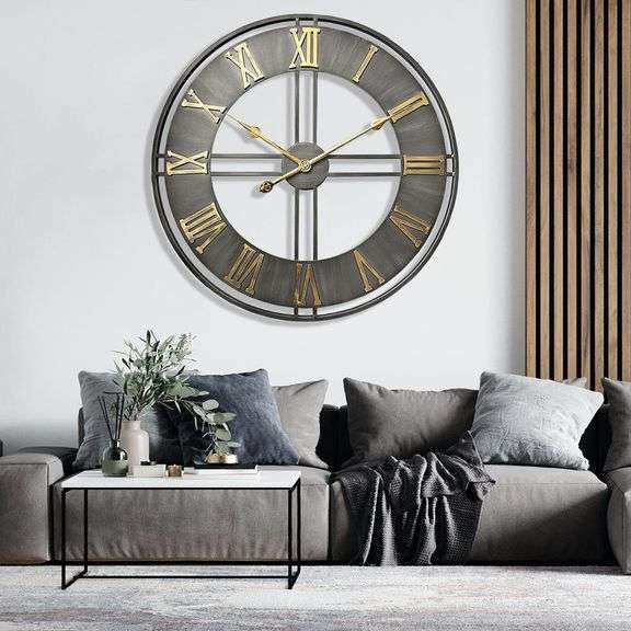 Dankeit Large Wall Clock,24" Metal Decorative Round Wall Clocks,Quality ...