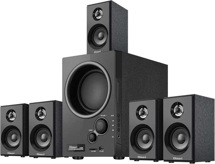 5.1 Surround Sound System with 5.5' Subwoofer Stereo System for Home ...
