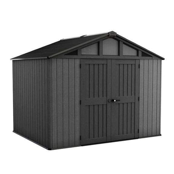 Stronghold 2.0 10 ft. W x 8 ft. D Durable Resin Plastic Storage Shed ...