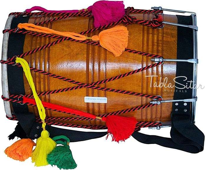 Dhol Drum by Maharaja Musicals, Mango Wood, Natural, Barrel Shaped ...