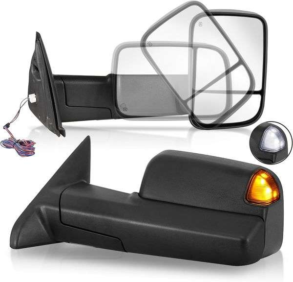 AUTOSTARSHIP Pair Power Heated Towing Mirrors Compatible for 2002-08 ...