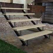 4-Step Powder-Coated Finished Steel Stair Riser (Includes 1 Stringer ...